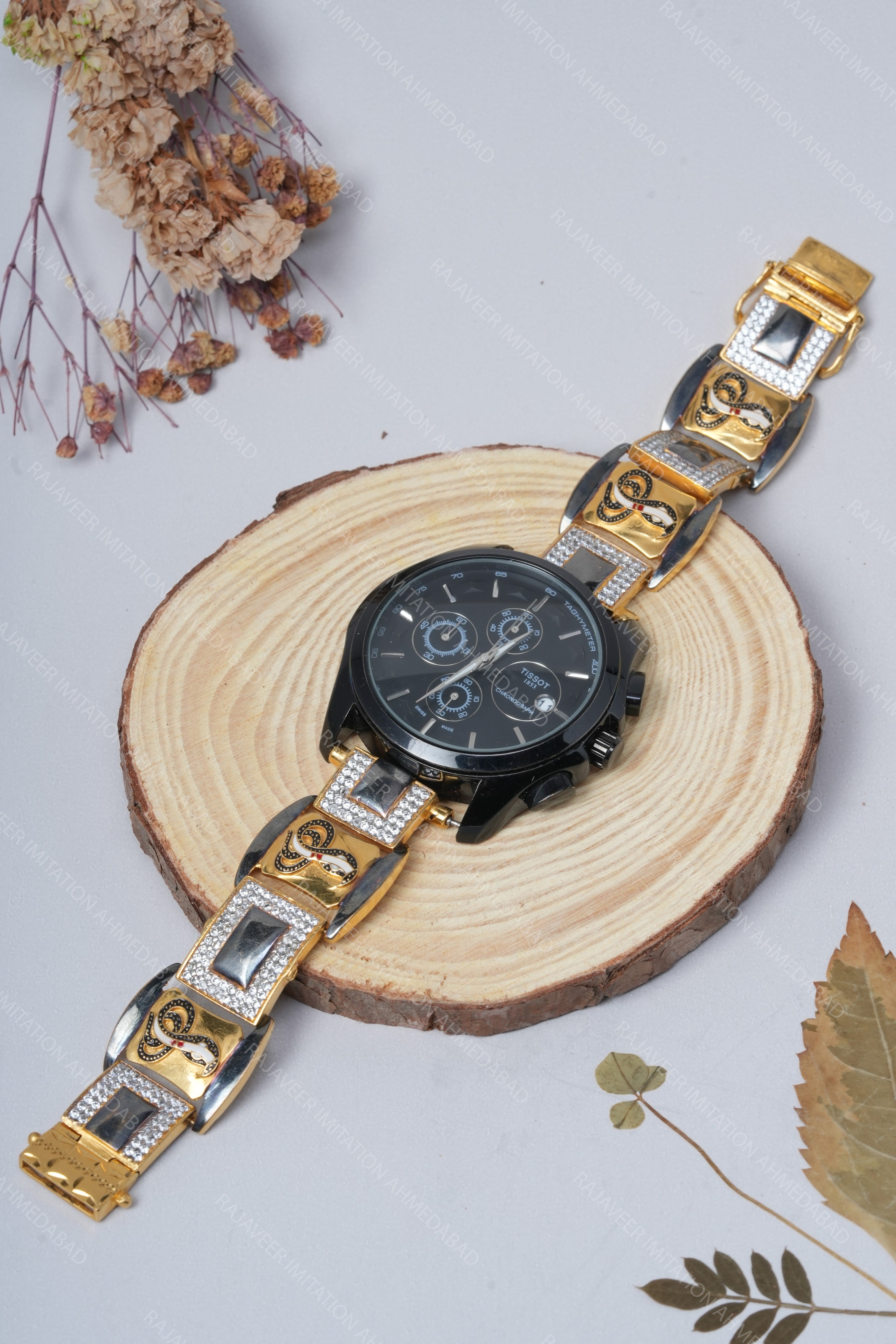 1 Gram Gold Plated Goga Maharaj Chronograph Design Watch for Men – RajaVeer
