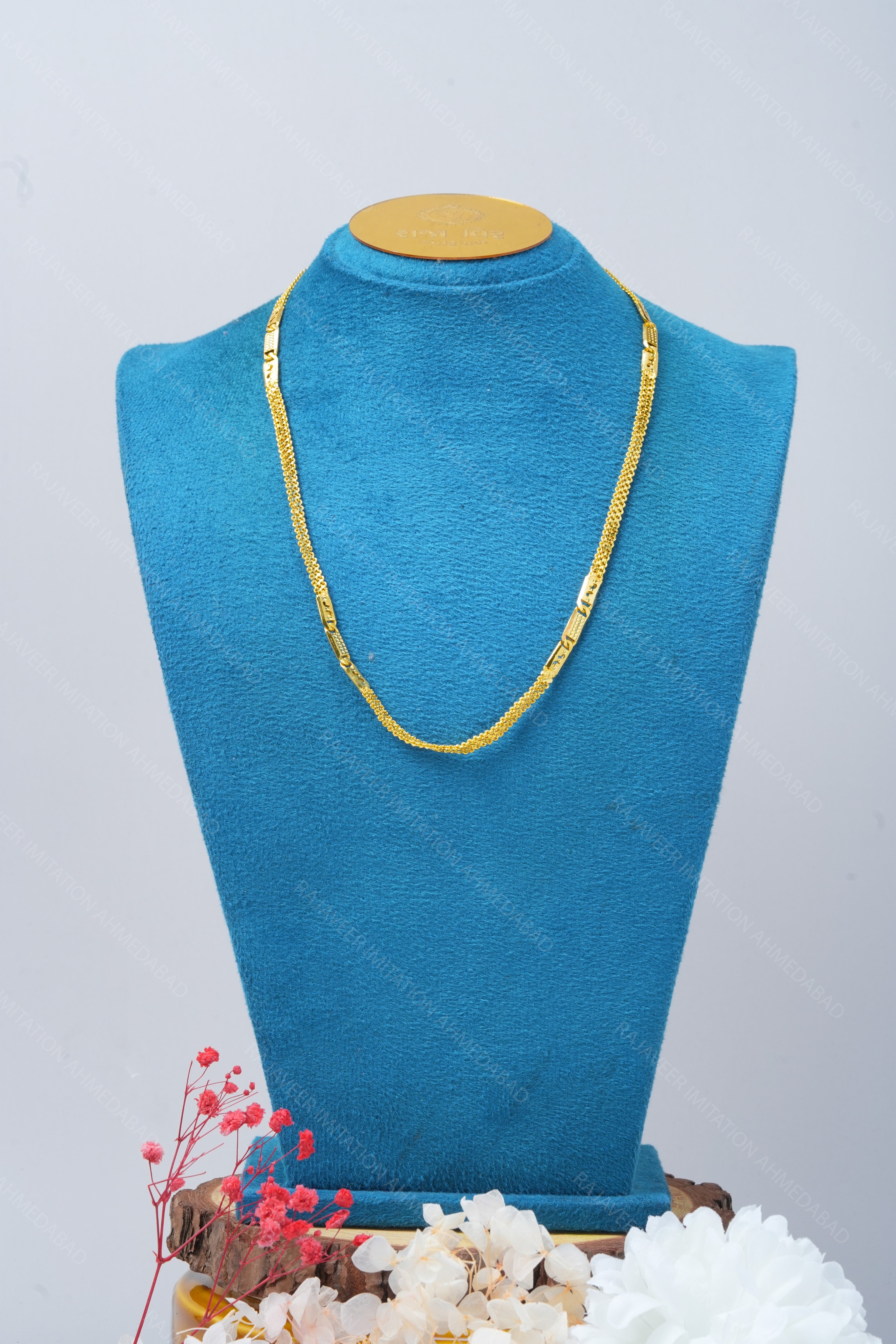1 Gram Gold Plated Royal Link Chain – With Box Lock Detailing – RajaVeer