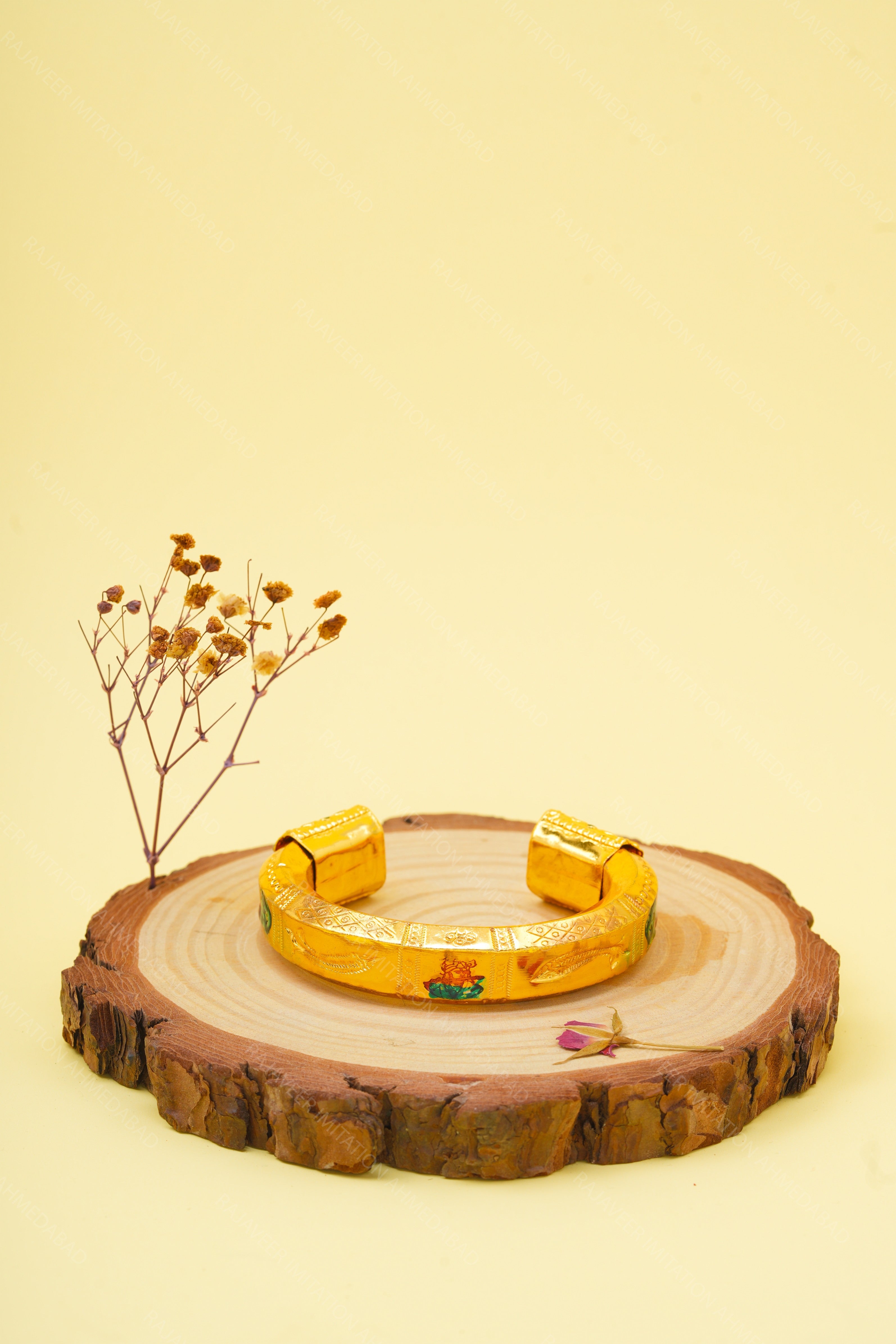 1 Gram Gold Plated Krishna Kada with Morpinchh & Machhli Design Kada F ...
